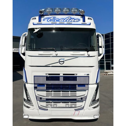 Bumper Spoiler for Volvo FH4/4B | Type 1 | 12cm Deeper | 2x White Talmu ...